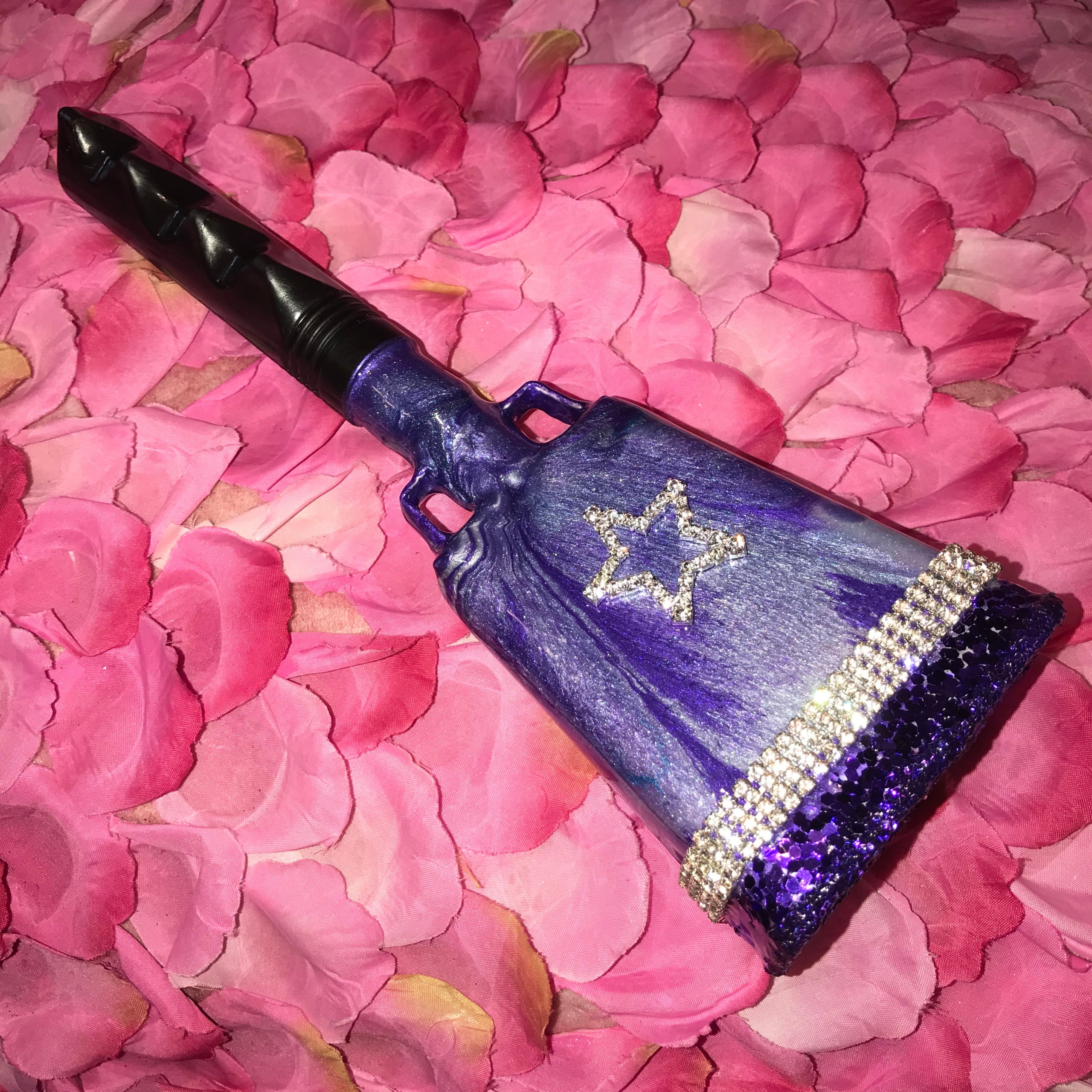 "Show Your Spirit!" Cowbell - Purple with Rhinestones | Dragon Bling